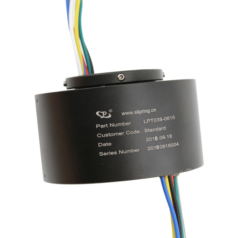 Through hole diameter 38.1mm 6 circuit 15A 240VAC can be used in construction machinery Through hole slip ring