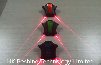 Water Resistant 2 * Red Laser Bicycle Led Lights Flashed In 7 Lighting Modes