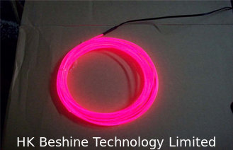 High Luminance Lighting EL Wire Pink / Neon Glowing Strobing Electroluminescent Wire