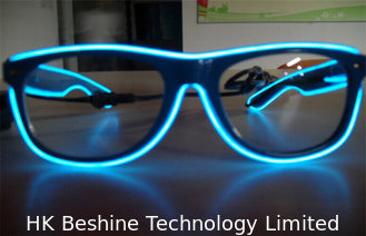 Electroluminescent Full Frame El Wire Glasses / Sunglasses With Cool Lighting Blue Color