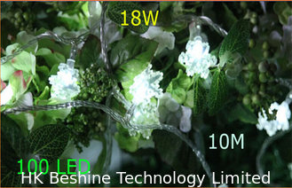 3AAA Battery Operated Green LED String Lights Snowflake Shape For Window Decoration