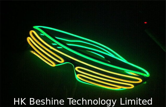 Sound Activated Light Up Double EL Wire Sunglasses / Illuminati Glasses Flashing