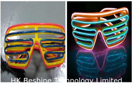 Sound Activated Light Up Double EL Wire Sunglasses / Illuminati Glasses Flashing