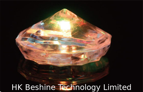 Resuable Button Controlled Glowing Ice Cubes Waterproof With Diamond Shape