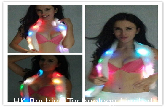 Fashionable Multiple Color Led Light Up Scarf Faux Fur Boa Lady