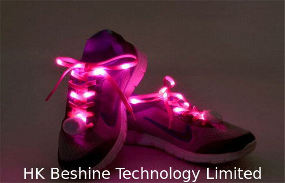 Christmas Party Favor 7 Colors Led Light Shoelaces Flashing Nylon Webbing