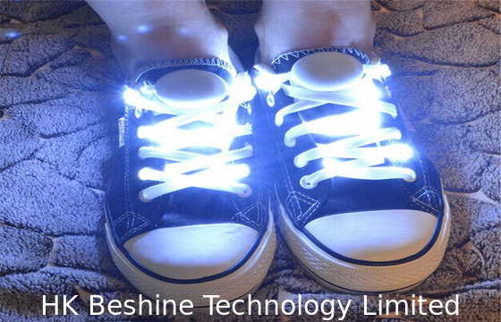 Christmas Party Favor 7 Colors Led Light Shoelaces Flashing Nylon Webbing