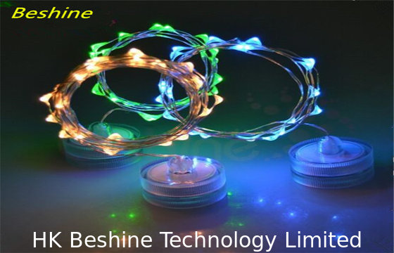 Mini Led Submersible Copper Wire Wedding String Light Operated By 2pcs Cr2032 Cell Battery