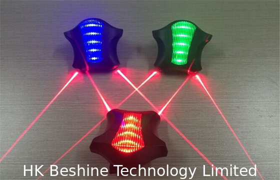 Waterproof Warning Bicycle Laser Tail Light With 2 Parallel Laser Red Beam