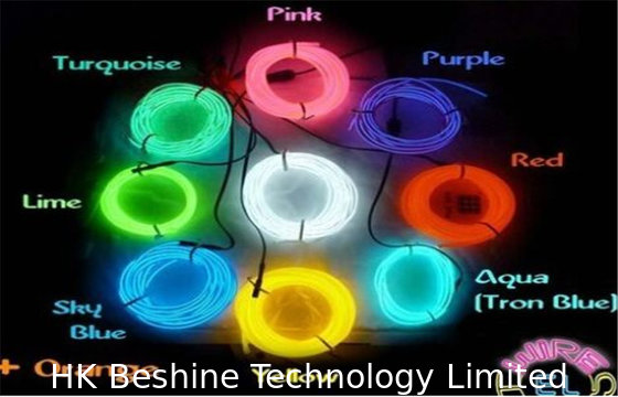 White Light EL Lighting Wire Driven Powered By 2AA Batteries Pack