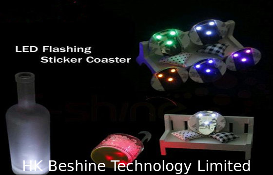 Promotion Bar Ware Blinking Light Up Products Plastic Bottle Led Light Coasters