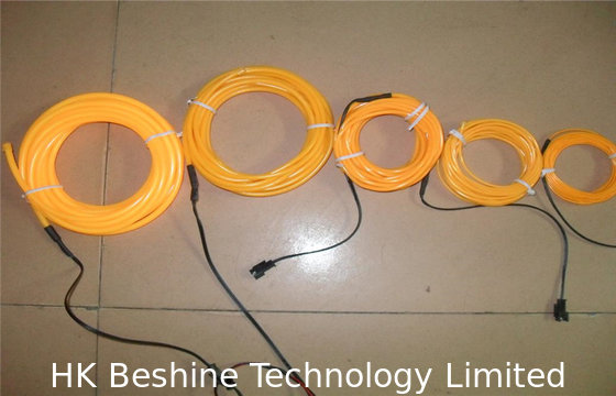 Fluorescent Orange Color EL Lighting Wire 0.9 , 1.2 , 1.5 , 2.0 , 2.3mm Diameter Round