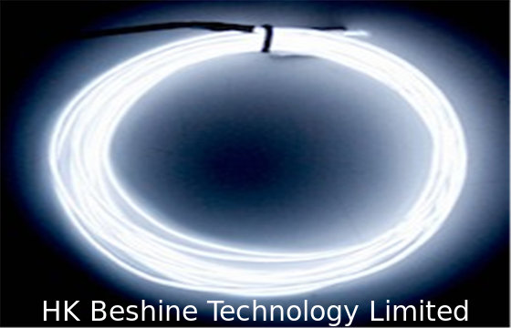 Flexible EL Lighting Wire White For Flash Advertisement / Neon Rope Light Electro Luminous Wire