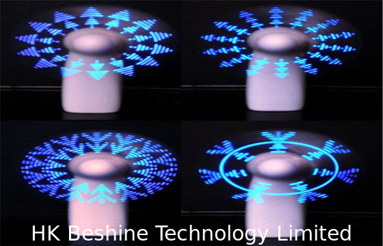 Electronic LED Flashing Glow In The Dark Fan With Color Logo Printing