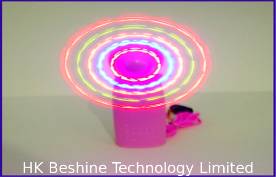 LED Light Up Fan For Promotion Gift , Novelty USB Fan With Words Flashing