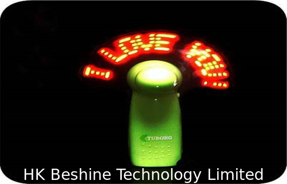Fantastic Battery Powered LED Flashing Fan In White , Blue , Green , Black