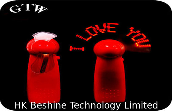 Colorful Shinning Hand Held Programmable LED Fan With Letters / LOGO Customized