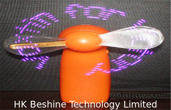 Promotion Mini Portable Cooling LED Light Fan 35MM , LED Text Message Fan