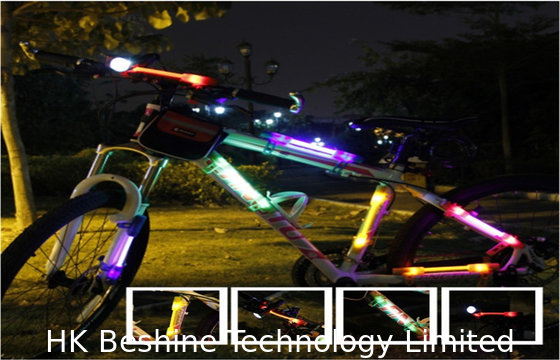 Mini Purple LED Flashing Bike Light On Frame For Cycling Stick On Clothing