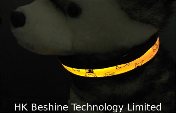 Unique Reflective LED Pet Collar For Small Animal , Visible Up To 200 Meters In The Night