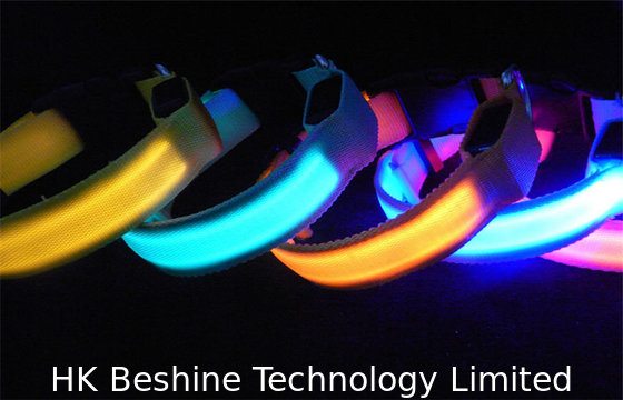 Unique Reflective LED Pet Collar For Small Animal , Visible Up To 200 Meters In The Night