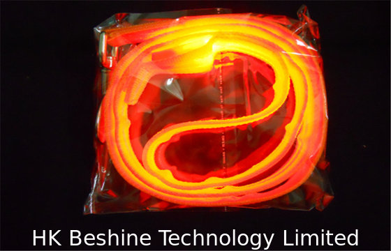 Yellow Lighted LED Pet Collar And Leash For Puppy / Dog Collars With Lights For Night