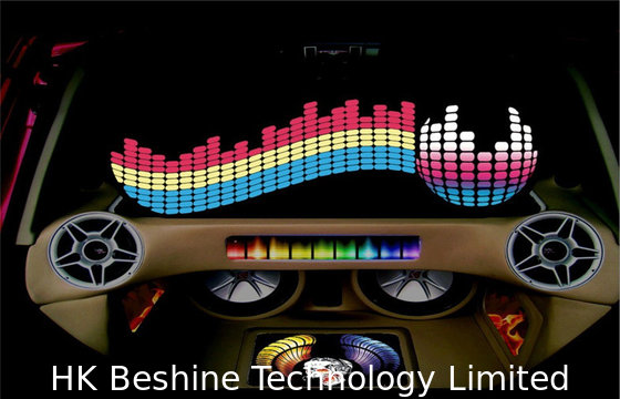 Electroluminescent EL Equalizer Car Sticker Green Yellow Red Blue With Custom Logo