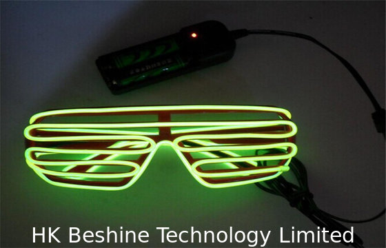 Super Bright Yellow Light Up Shutter Shade El Wire Sunglasses For Men / Women