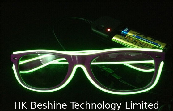 Eco - friendly Night Club Promo El LED Glow Sunglasses With Electro Luminous Wire