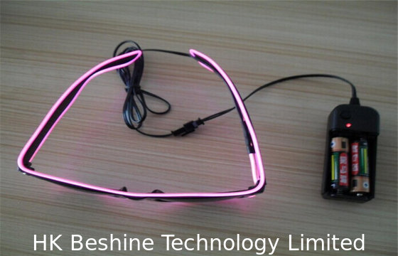 Pink Frame EL Wire Glow  Sunglasses