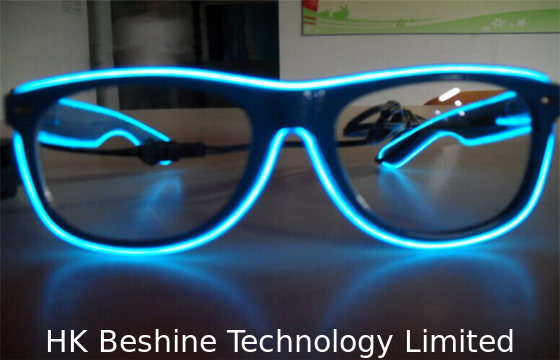 Electroluminescent Full Frame El Wire Glasses / Sunglasses With Cool Lighting Blue Color
