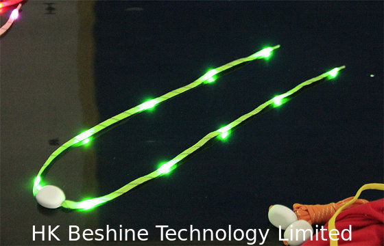 Durable LED Illuminated Shoelaces With 10PCS LEDs For Party Hip - hop Dancing