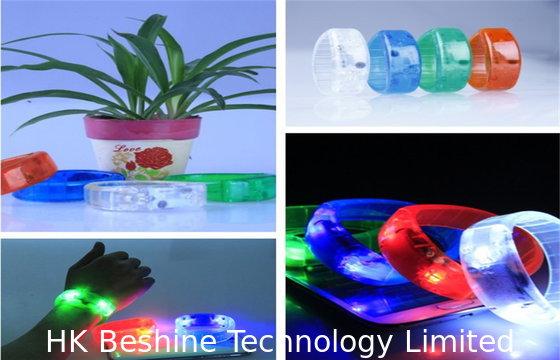 High Brightness Illuminated Sound Activated LED Flashing Bracelet For Exhibition