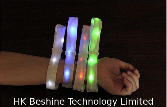 Wireless Remote Controlled LED Light Up Bracelet With Battery Inside For Night Party