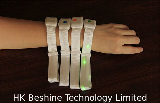Wireless Remote Controlled LED Light Up Bracelet With Battery Inside For Night Party