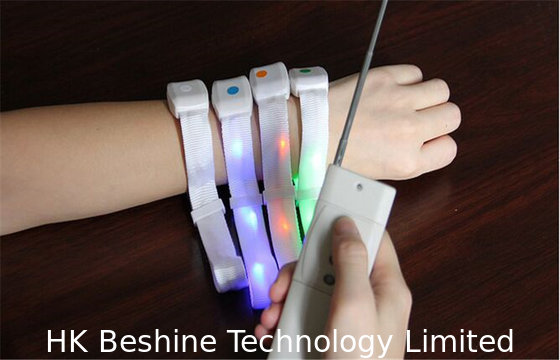 Wireless Remote Controlled LED Light Up Bracelet With Battery Inside For Night Party