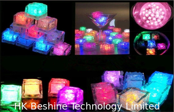 Transparent Colored LED Ice Cube Lights For Drinks Powered With CR1220 / 1225 / ag3 Battery