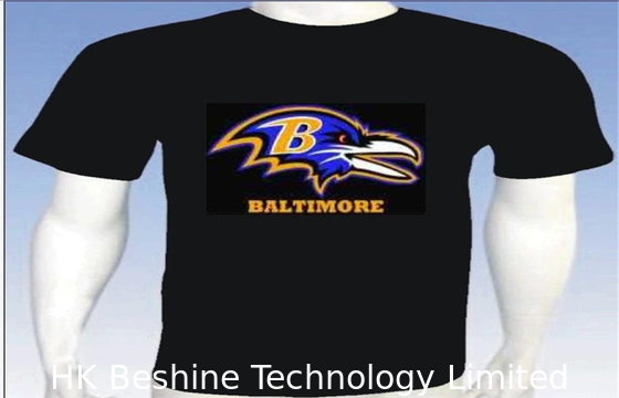 Music Actived EL Equalizer Glowing Light T - Shirt Panel With DC6V Battery