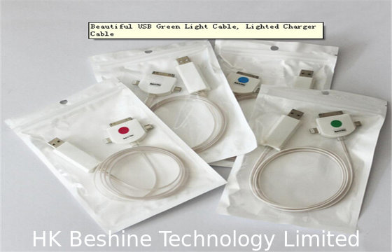 Promotion Electroluminescent Products LED Visible Light Charging Cable 3 USB In One