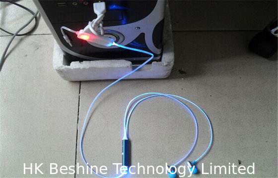 3.5mm Stereo Flashing Light LED Visible Earphone With Microphone / Mic