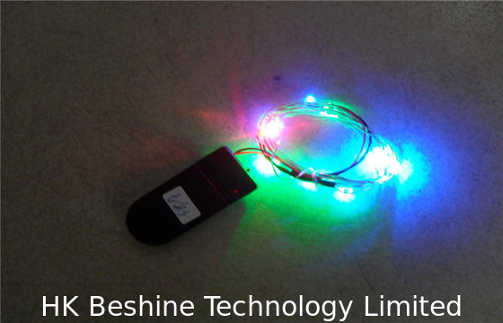 Silver LED String Light With Button Batteries For Halloween , New Year , Valentines Day