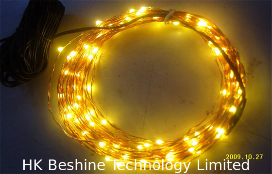 Copper LED Curtain String Light Heart Shape For Living Room , Stairway , Yard