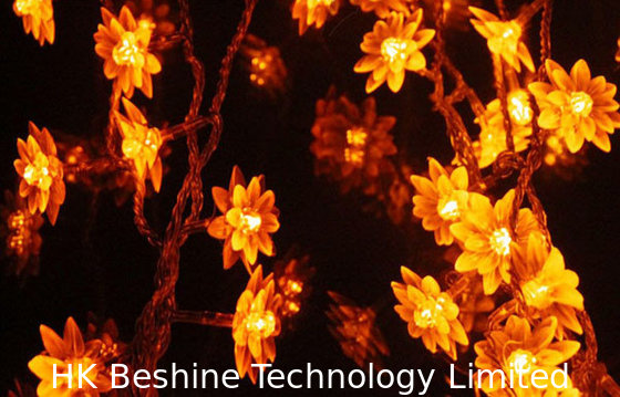 Custom Colorful Outside 100 LED Flower String Lights  / LED Holiday Light