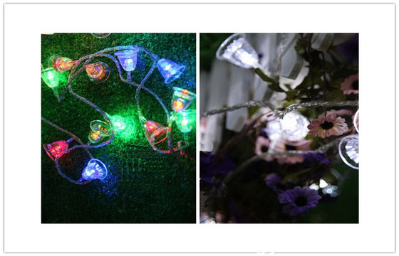 Durable Multi Color Bell Shape LED Bulb String Lights For Bedroom / Wedding