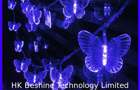 Holiday Decorative 10m RGB LED String Lights 38pcs , Indoor Butterfly String Lights