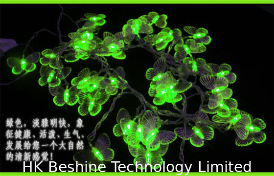 Holiday Decorative 10m RGB LED String Lights 38pcs , Indoor Butterfly String Lights
