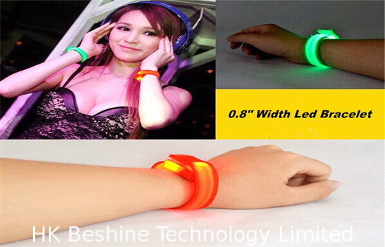 High Brightness LED Flashing Wristband With Optical Fiber Strip Lights