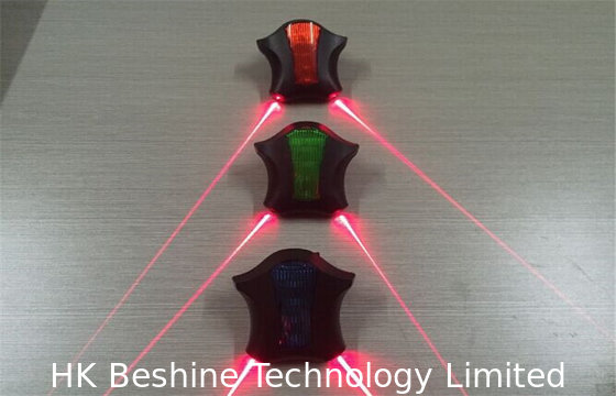 Water Resistant 2 * Red Laser Bicycle Led Lights Flashed In 7 Lighting Modes