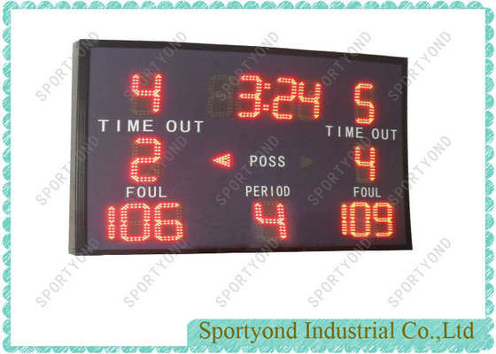 Red Digital Led Electronic Basketball Scoreboard With CE RoHS FCC , Portable