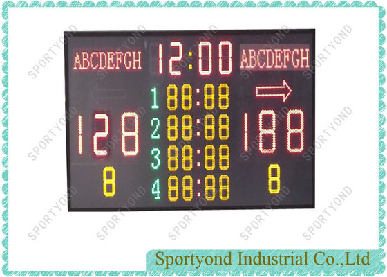 Large Digital Electronic Basketball Scoreboard Red / Yellow / Green , 2m X 1m